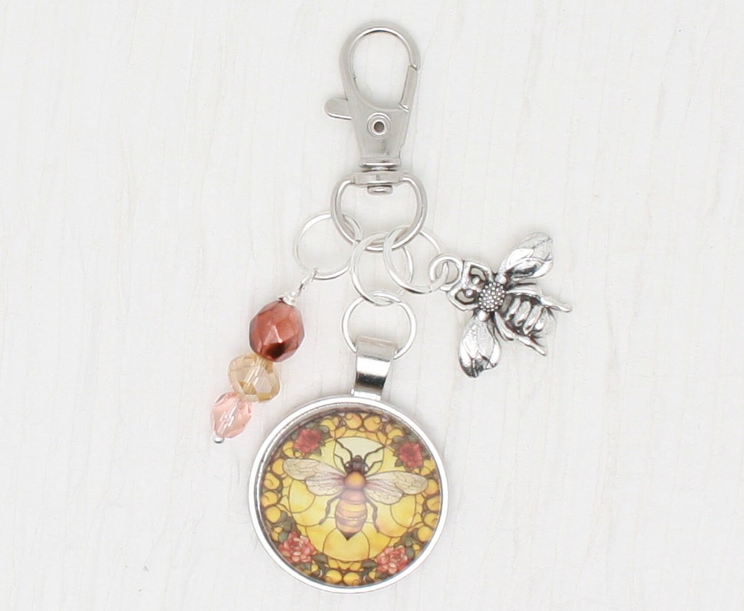 Bee Zipper Pull/ Mini Scissor Fob/ Key Ring Charm - Etsy