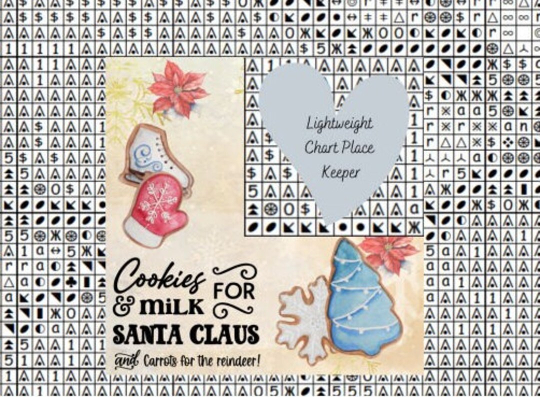 Christmas Cookies Chart Place Keeper/ Pattern Helper/ Chart Marker/ Pattern Marker/ Chart Minder ...