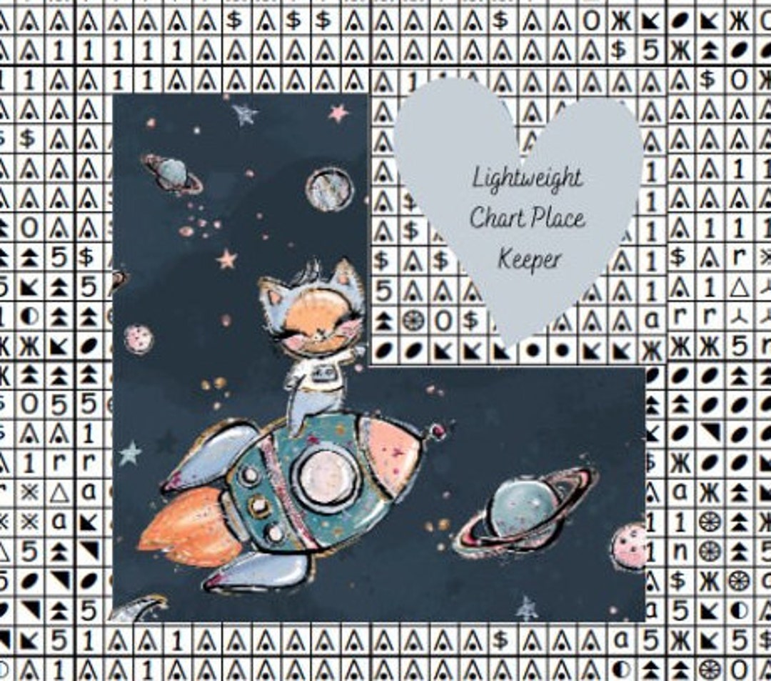 Space Cat Chart Place Keeper/ Pattern Helper/ Chart Marker/ Pattern ...