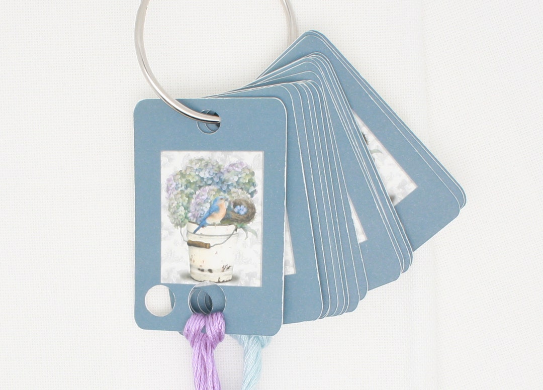 Bird and Flowers Thread Drops/ Thread Cards/ Flss Holders for ...