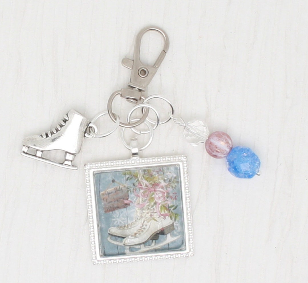 Ice Skating Zipper Pull/ Mini Scissor Fob/ Key Ring Charm - Etsy