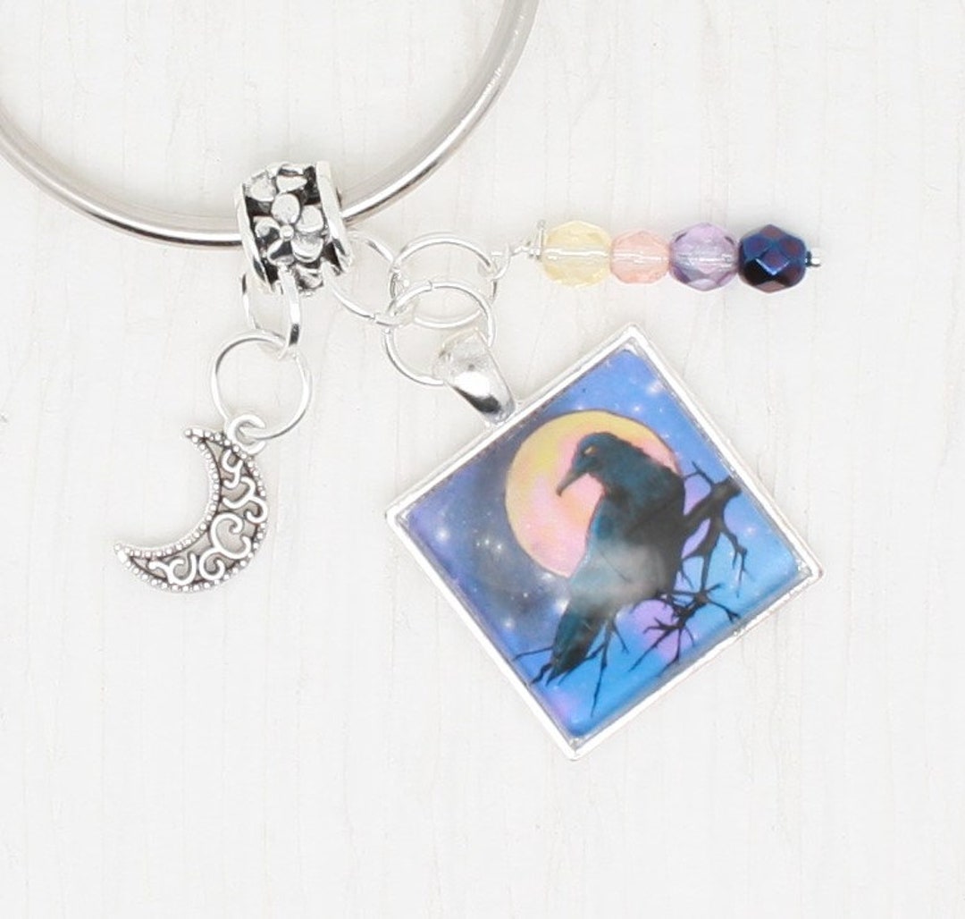 Raven Bird Floss Ring / Thread Drop/ Thread Keeper for Cross Stitch or ...
