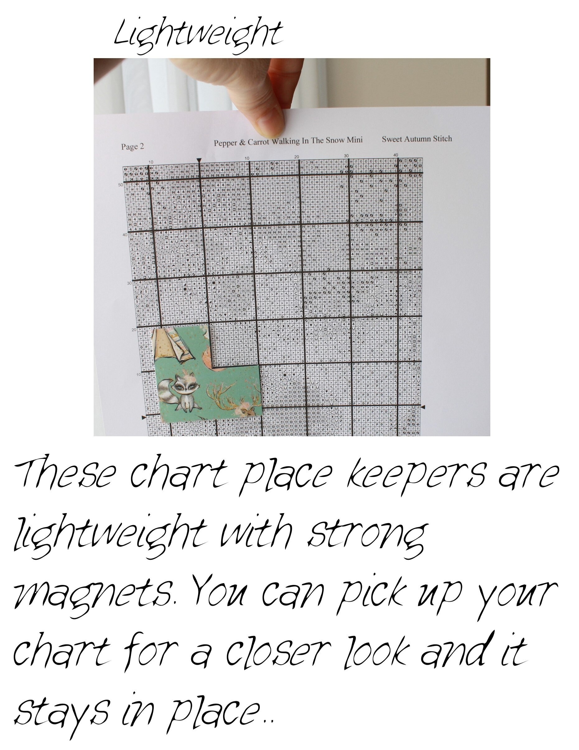 Sleeping Fox Chart Place Keeper/ Pattern Helper/ Chart Marker/ - Etsy