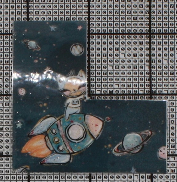 Space cat chart place keeper/ pattern helper/ chart marker/ | Etsy