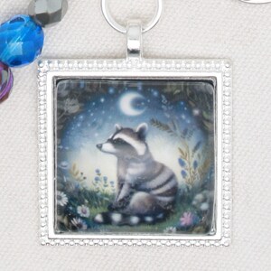 Night Raccoon Zipper Pull/ Mini Scissor Fob/ Key Ring Charm - Etsy