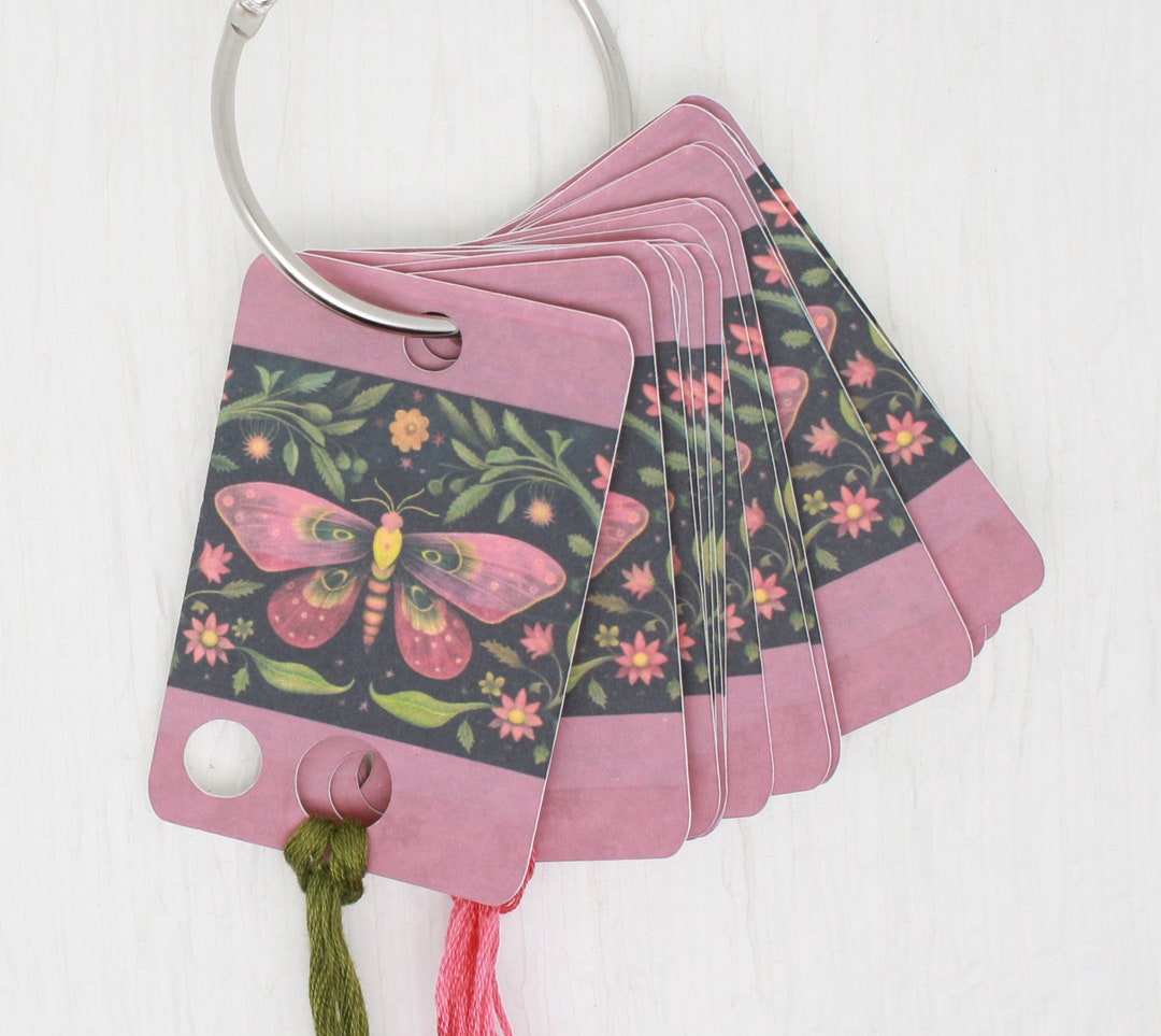 Red Butterfly Thread Drops/ Thread Cards/ Floss Holders for Embroidery ...