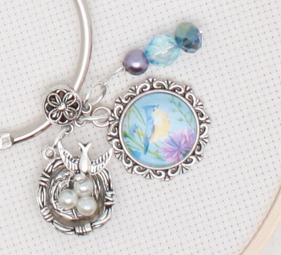 Bird Floss Ring / Thread Drop/ Thread Keeper for Cross Stitch or ...