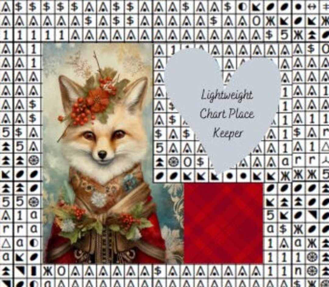 Christmas Fox Chart Place Keeper/ Pattern Helper/ Chart Marker/ Pattern ...