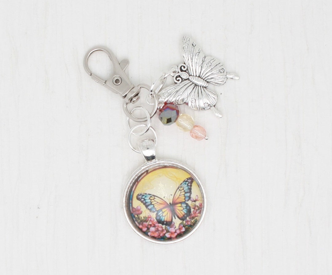 Butterfly Zipper Pull/ Mini Scissor Fob/ Key Ring Charm - Etsy