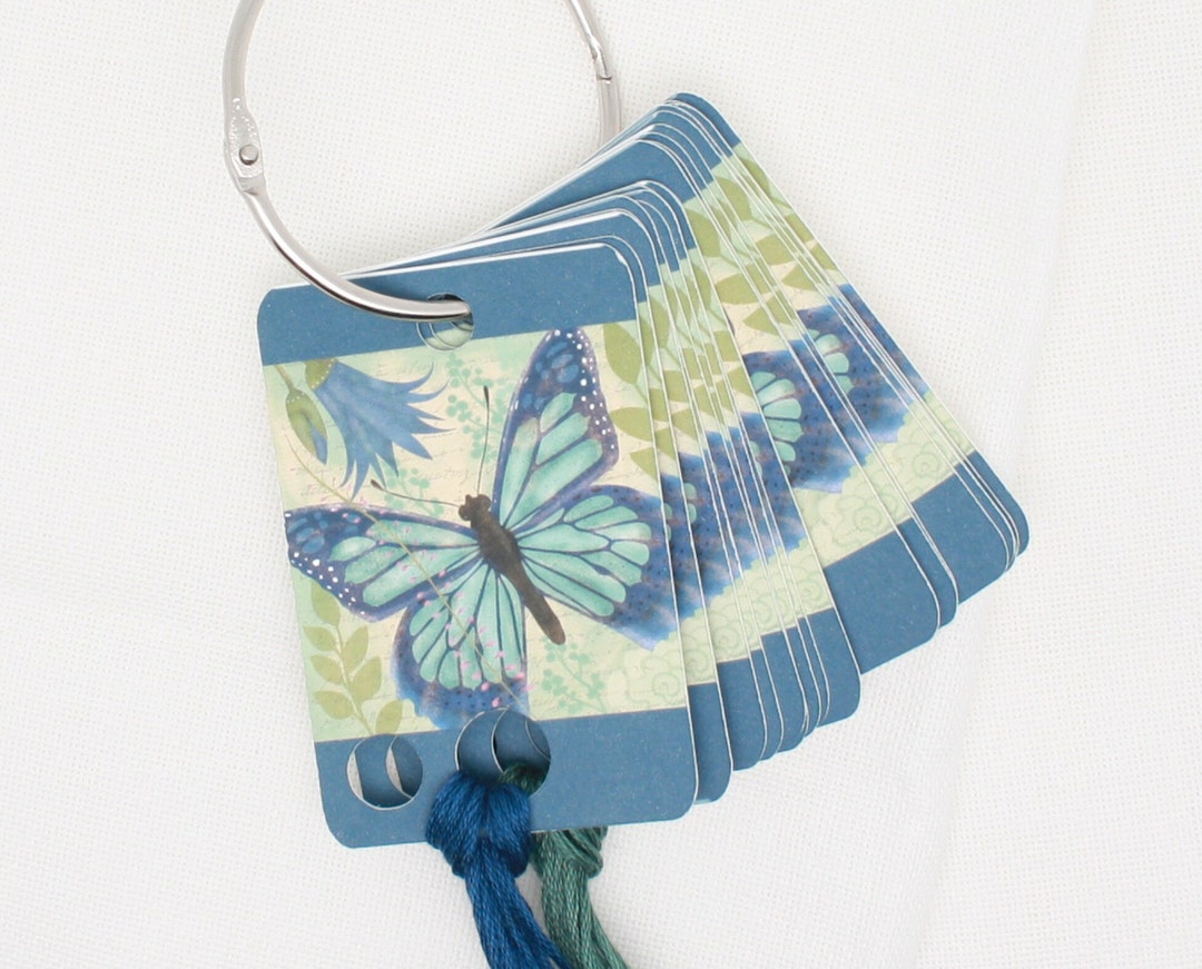 Butterfly Thread Drops/ Thread Cards/ Flss Holders for Embroidery Floss ...