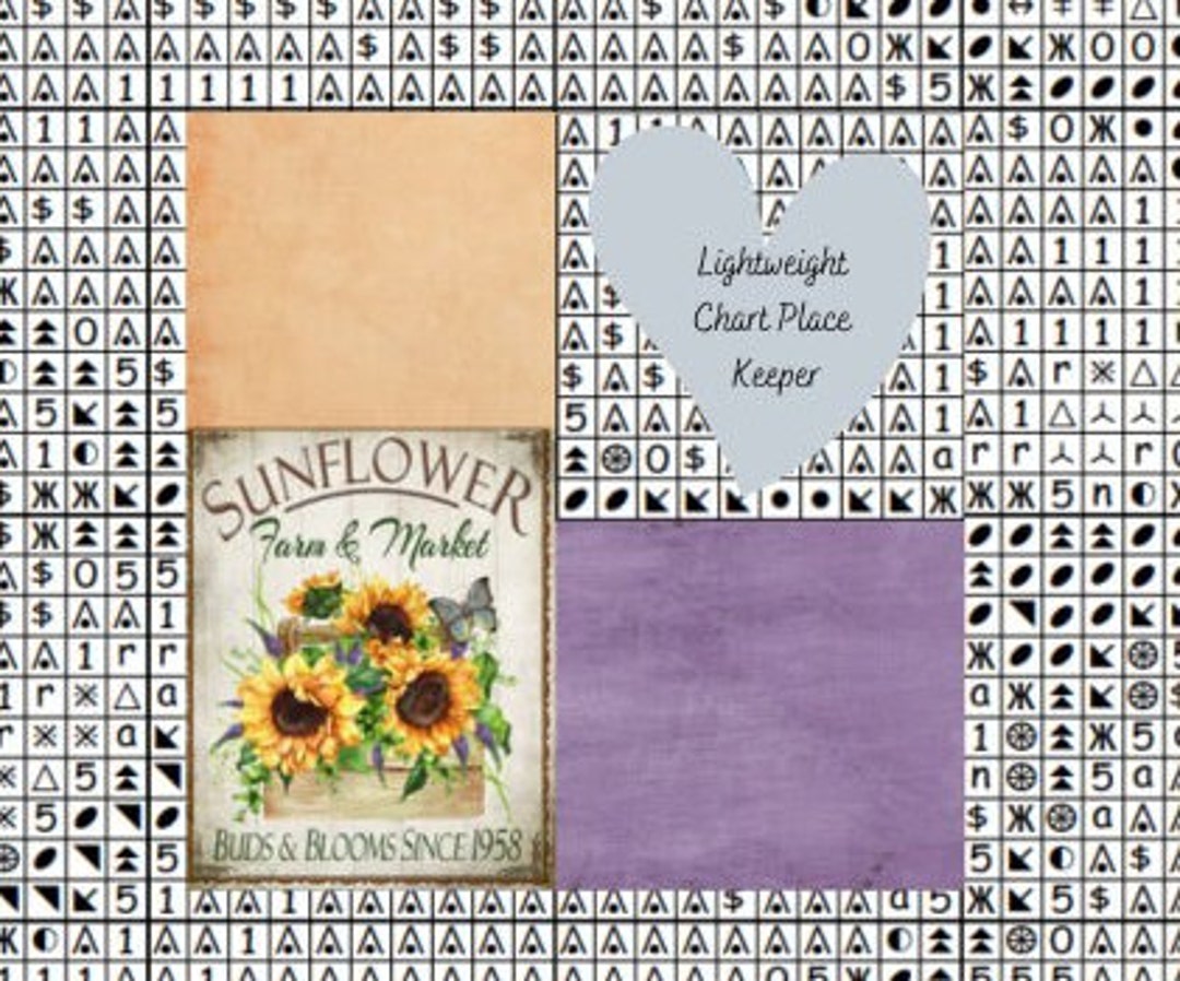 Sunflower Chart Place Keeper/ Pattern Helper/ Chart Marker/ Pattern ...