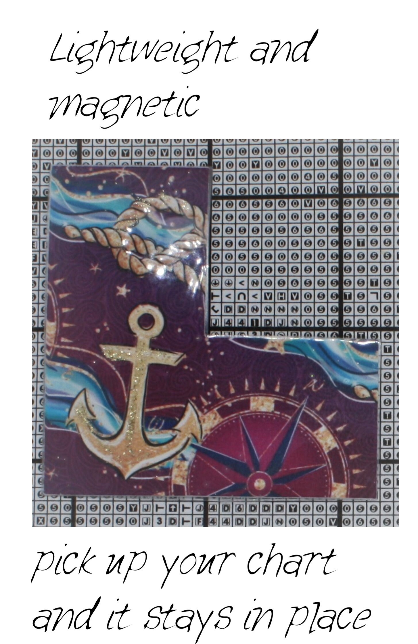 Sailboat nautical chart place keeper for cross stitch | Etsy