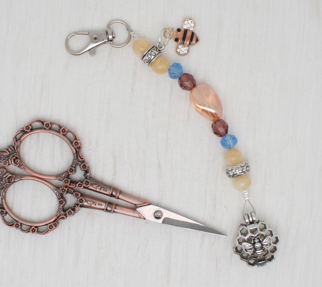 Honey Bee Scissor Fob/scissor Decoration for Cross Stitch or Embroidery ...