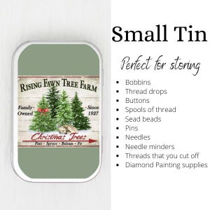 Tree Farm Notions Tin Storage Case for Cross Stitch, Embroidery ...