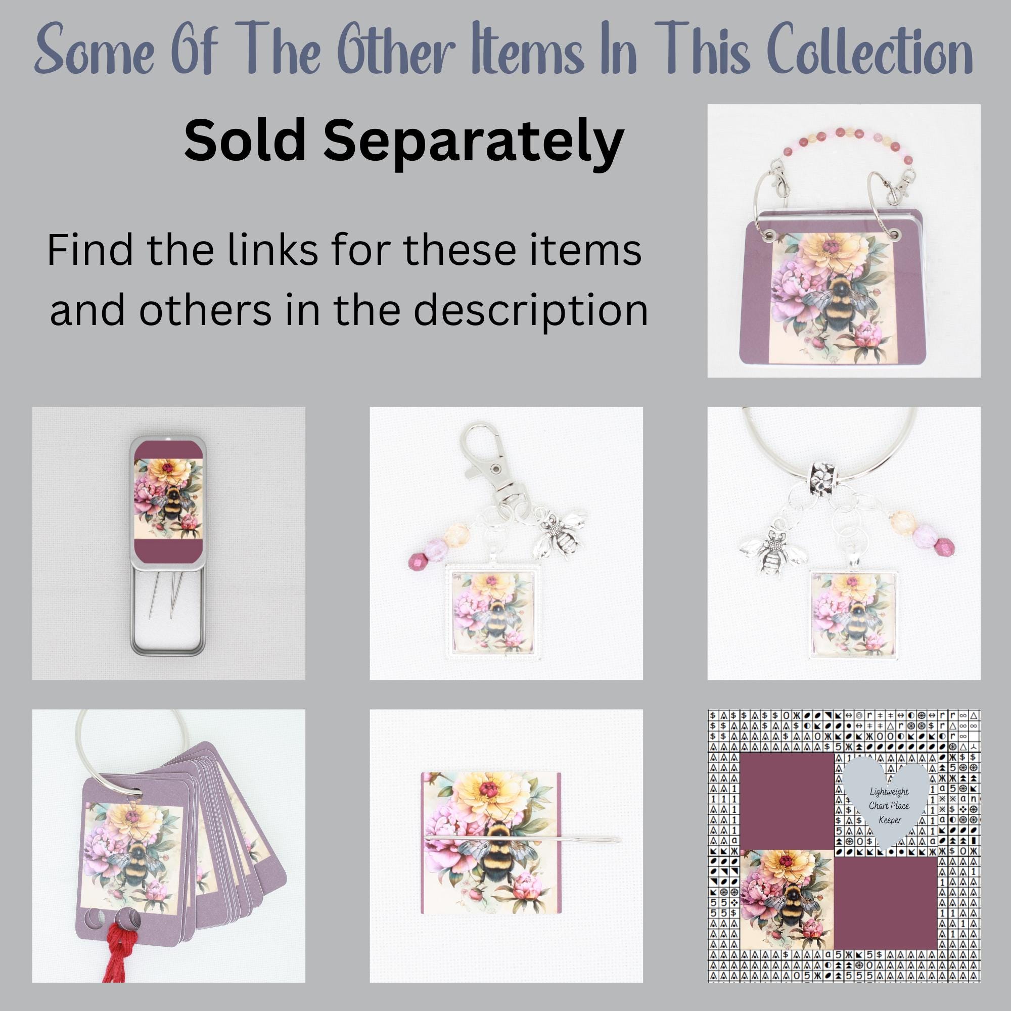 Bee and Flowers Chart Place Keeper/ Pattern Helper/ Chart Marker ...