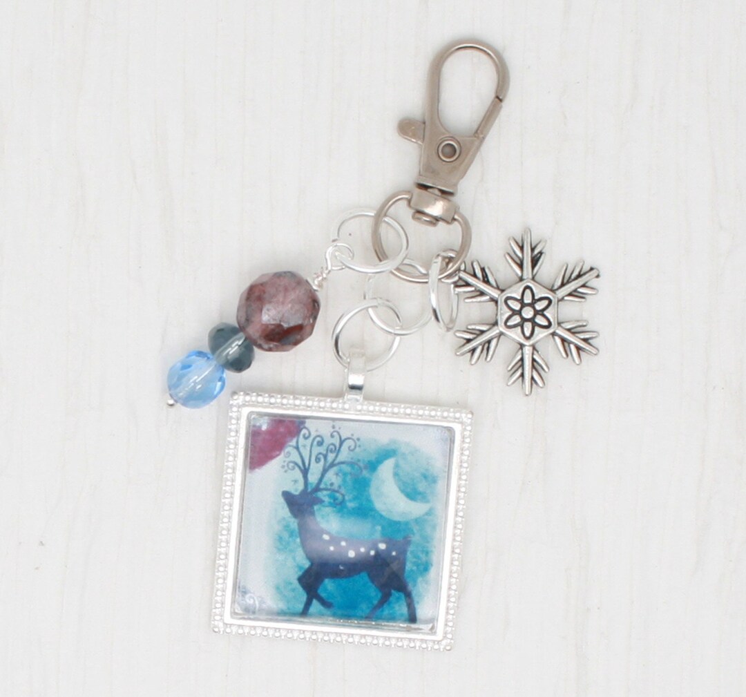 Christmas Reindeer Zipper Pull/ Mini Scissor Fob/ Key Ring Charm - Etsy