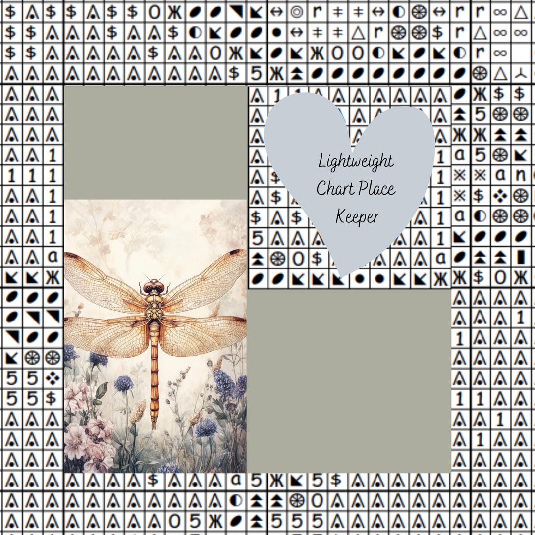Dragonfly Chart Place Keeper/ Pattern Helper/ Chart Marker/ Pattern ...