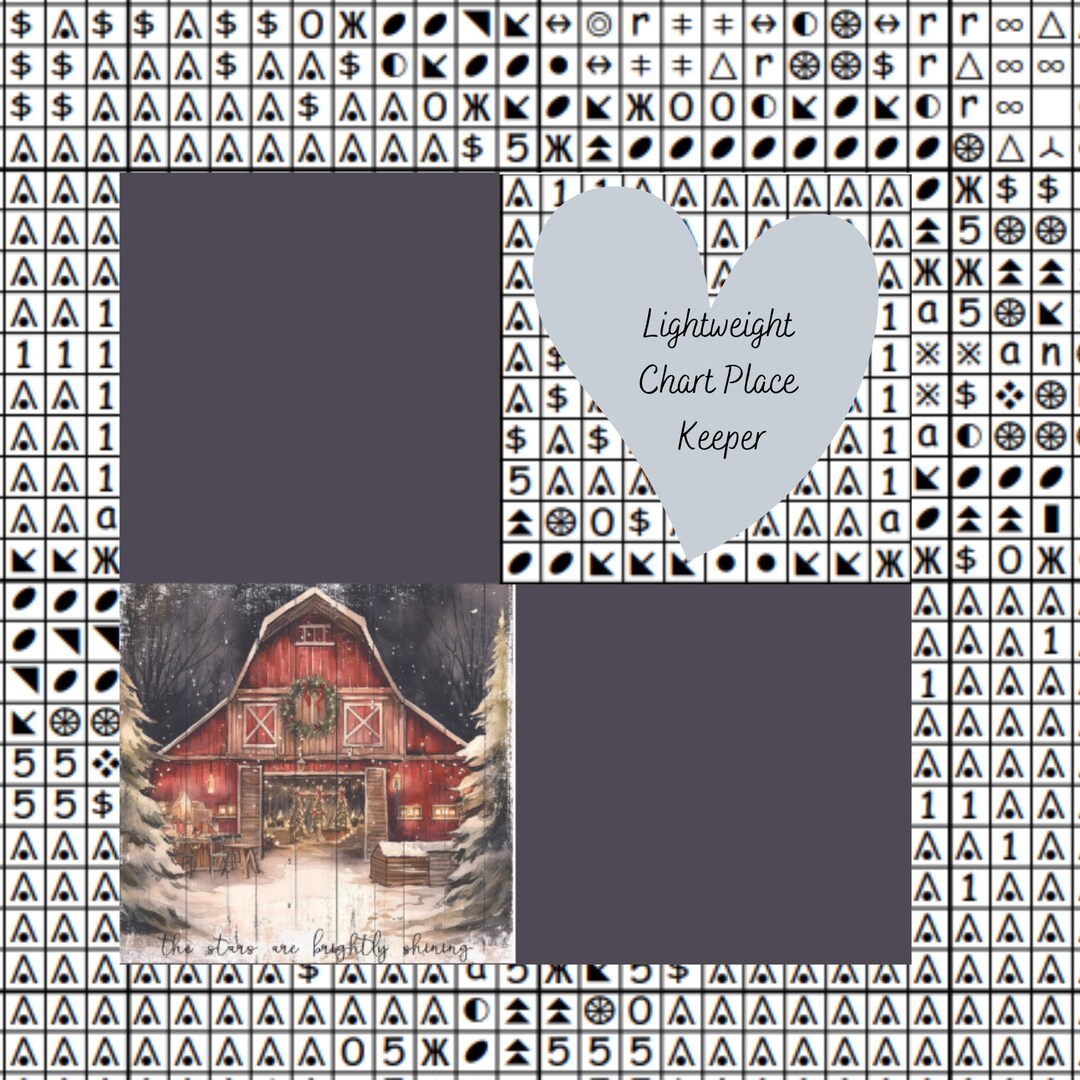 Christmas Barn Chart Place Keeper/ Pattern Helper/ Chart Marker ...