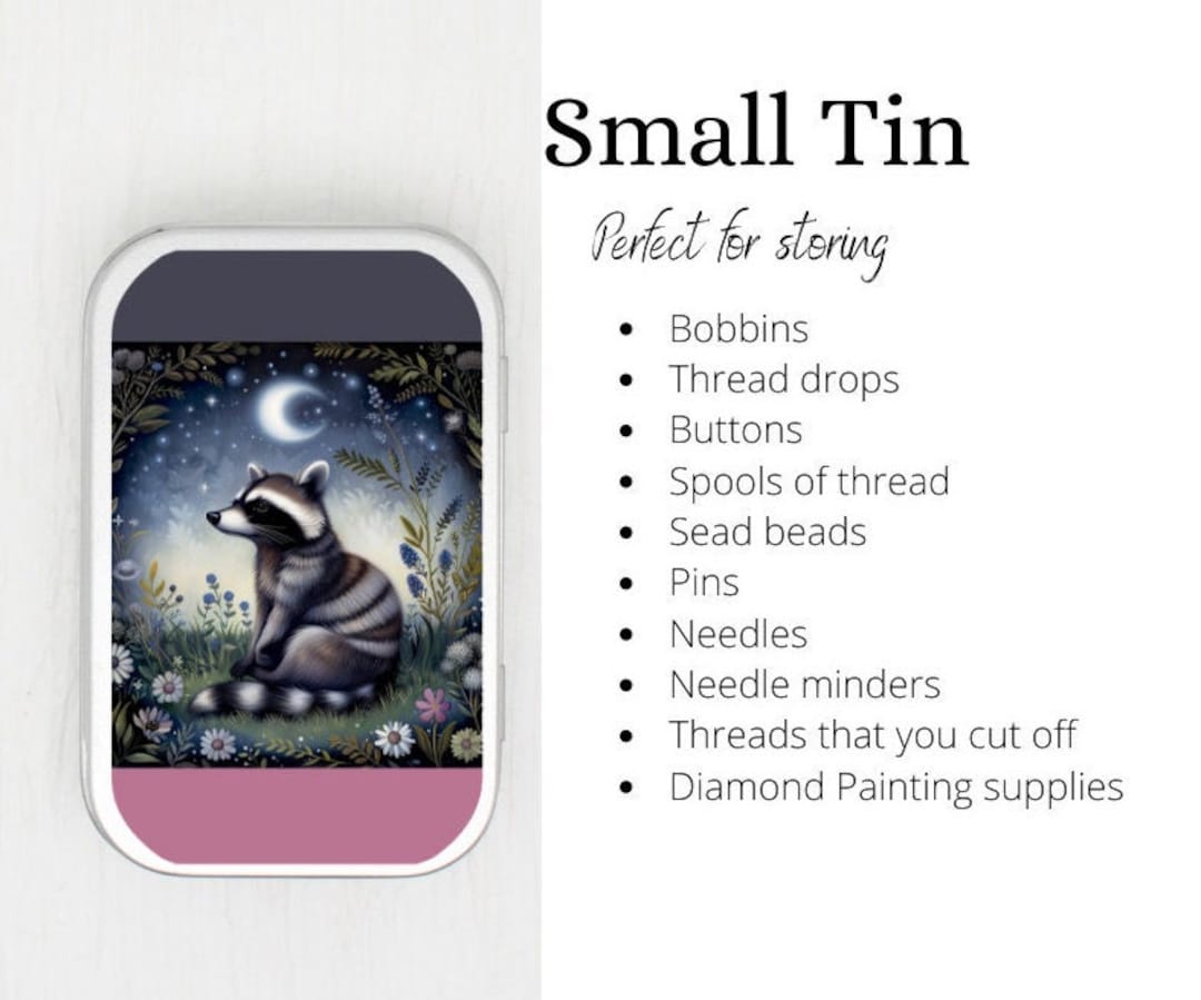 Night Raccoon Storage Case for Cross Stitch, Embroidery, Needlepoint ...