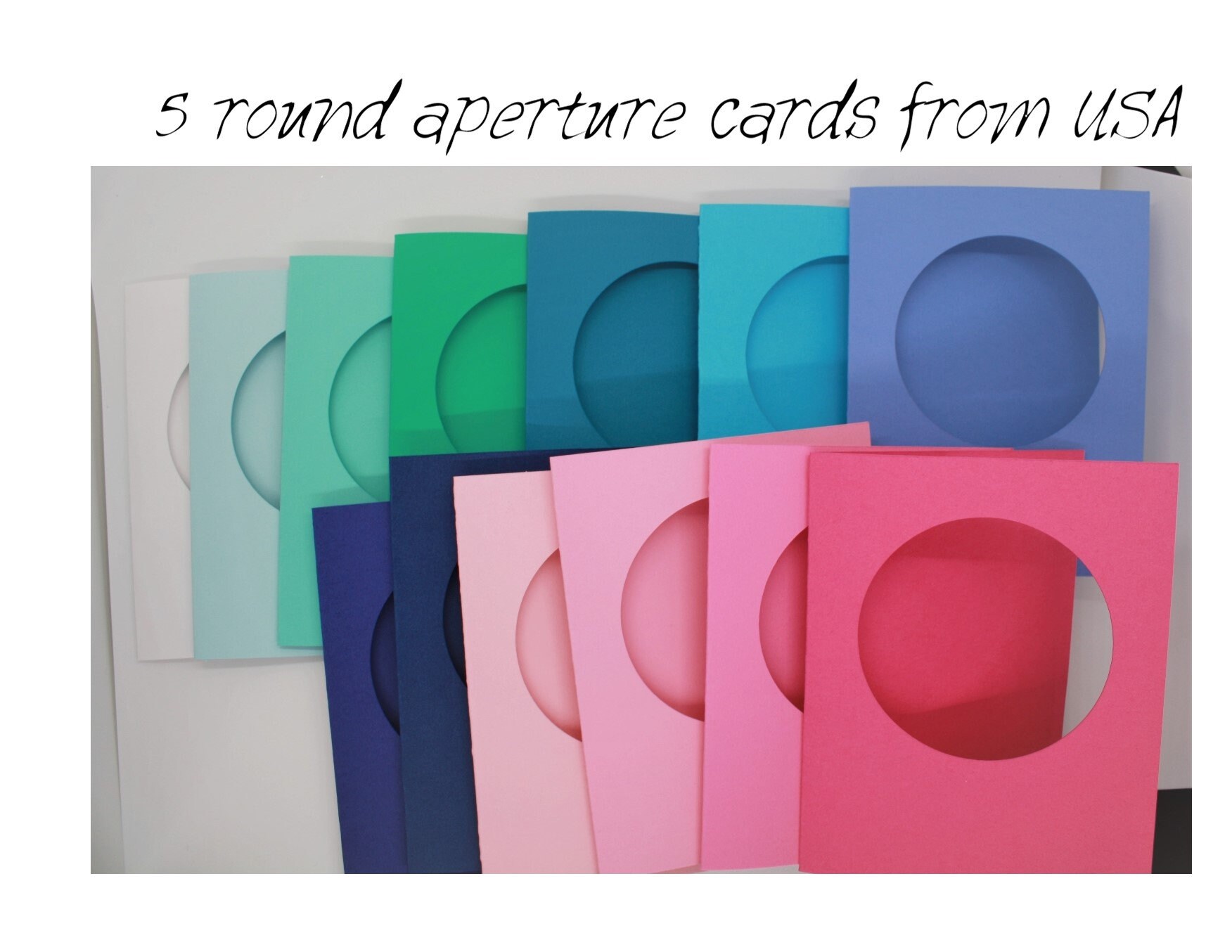5 Aperture Cards With Round Aperture and Envelope Pick Your | Etsy Canada