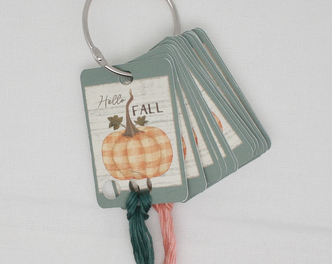 Fall Pumpkin Thread Drops/ Thread Cards/ Flss Holders for Embroidery ...