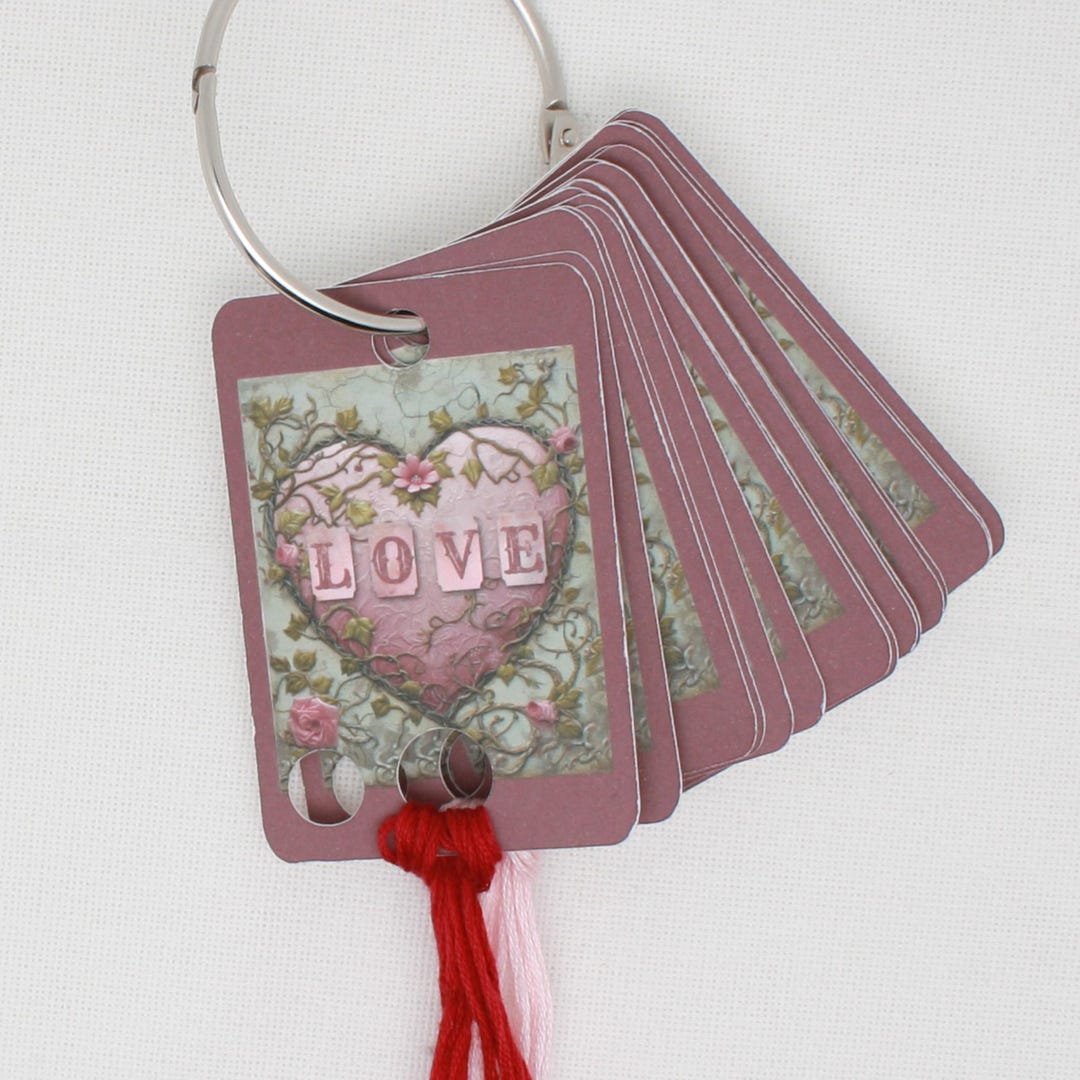 Valentine Love Thread Drops/ Thread Cards/ Flss Holders for Embroidery ...