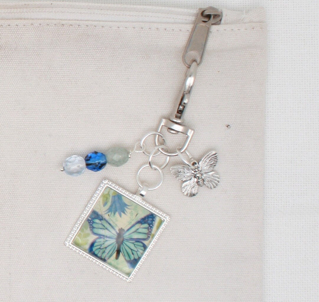Butterfly Zipper Pull/ Mini Scissor Fob/ Key Ring Charm - Etsy