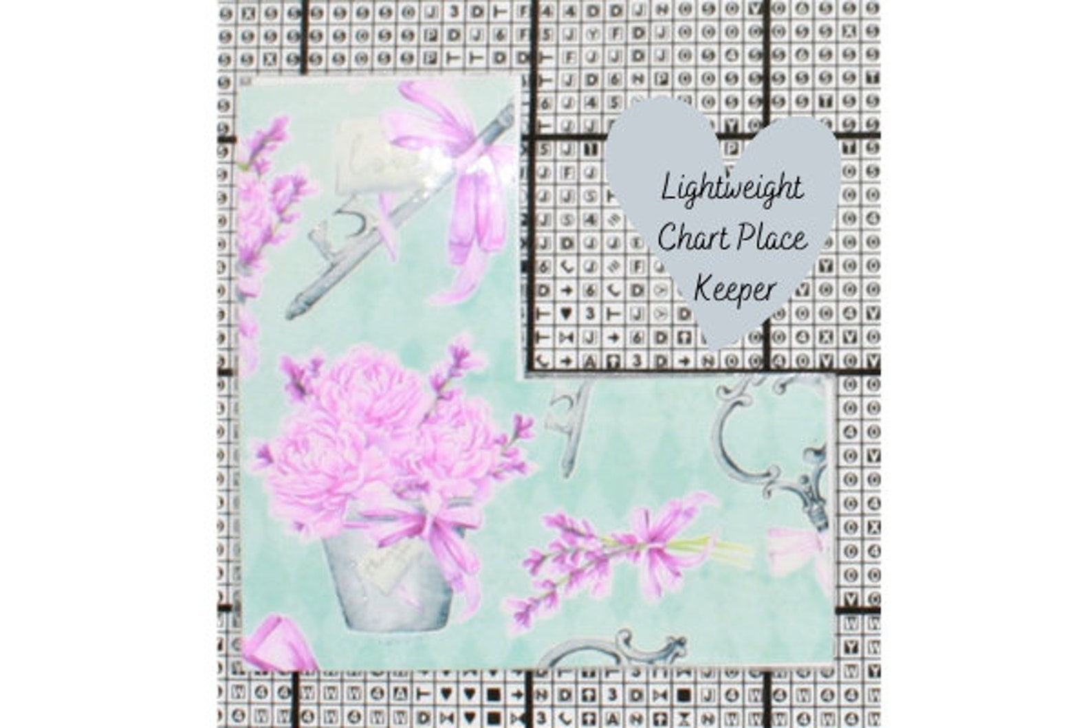 Purple Flowers Chart Place Keeper/ Pattern Helper/ Chart - Etsy