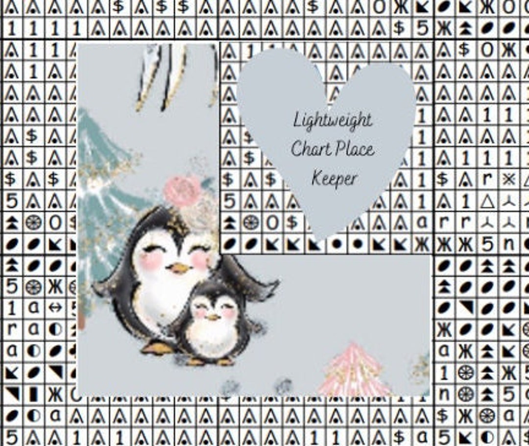 Mommy and Baby Penguin Chart Place Keeper/ Pattern Helper/ - Etsy