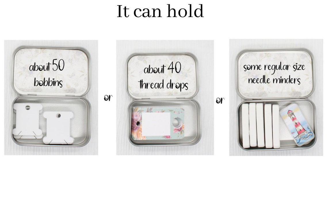 Tree Farm Notions Tin Storage Case for Cross Stitch, Embroidery ...