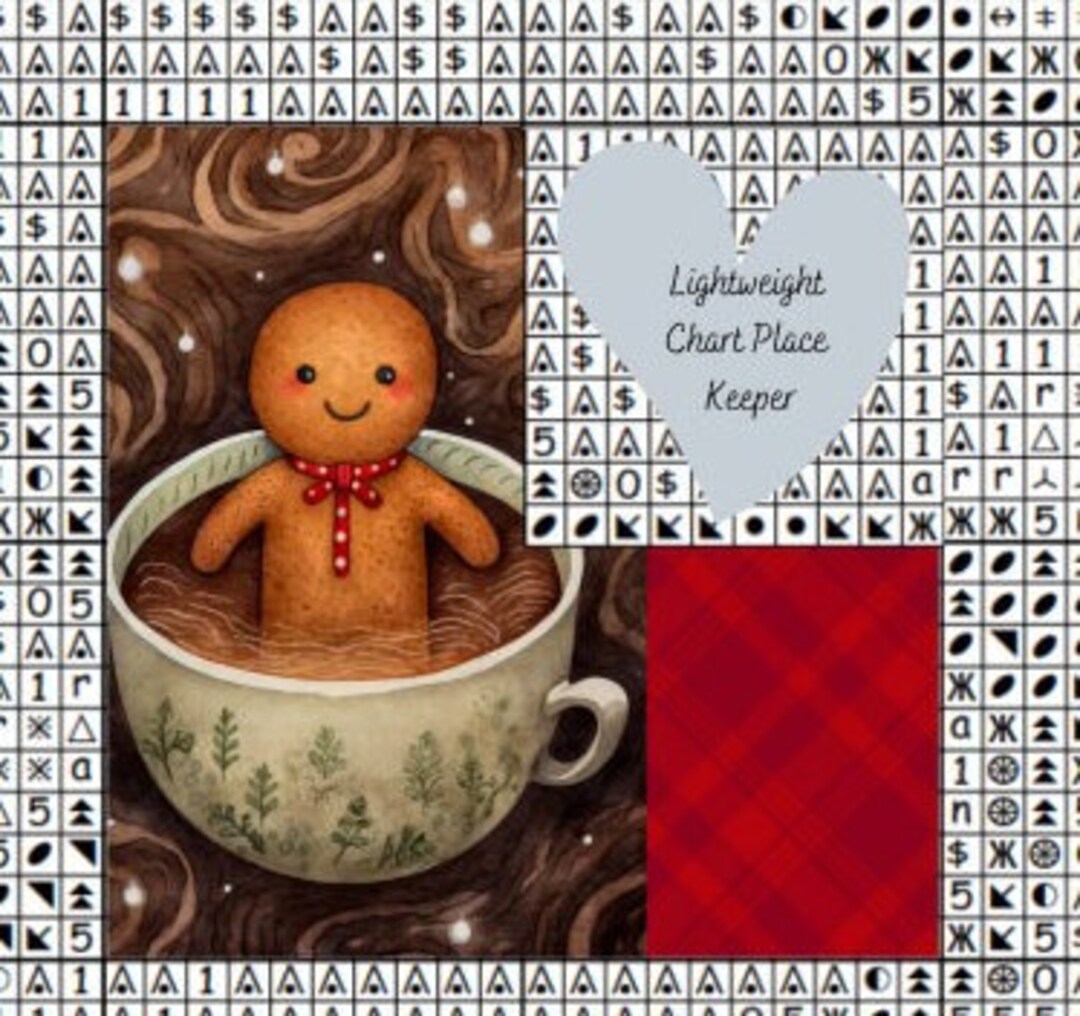 Christmas Gingerbread Hot Cocoa Chart Place Keeper/ Pattern Helper ...
