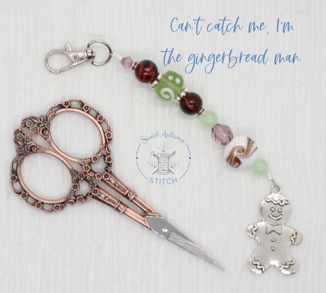 Gingerbread Man Scissor Fob/zipper Pull/phone Charm/purse - Etsy