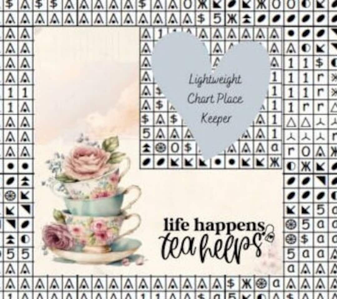 Tea Cup Chart Place Keeper/ Pattern Helper/ Chart Marker/ Pattern ...
