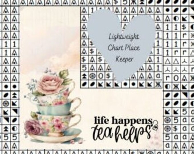 Tea Cup Chart Place Keeper/ Pattern Helper/ Chart Marker/ Pattern ...