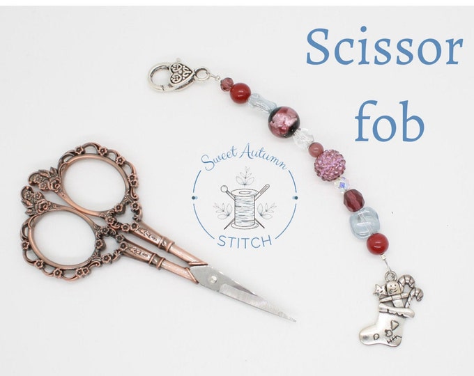 Stocking Scissor Fob/scissor Decoration for Cross Stitch or Embroidery ...