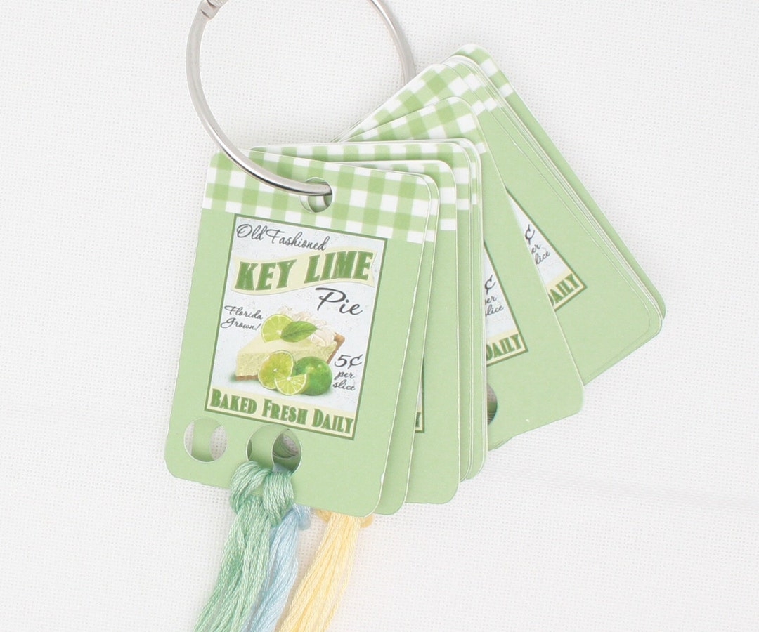 Key Lime Pie Thread Drops/ Thread Cards/ Flss Holders for Embroidery ...