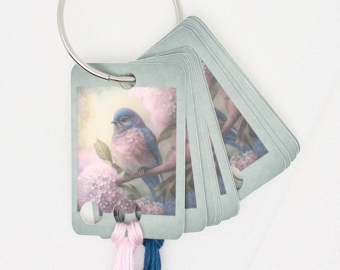 Bird Thread Drops/ Thread Cards/ Flss Holders for Embroidery Floss (set ...