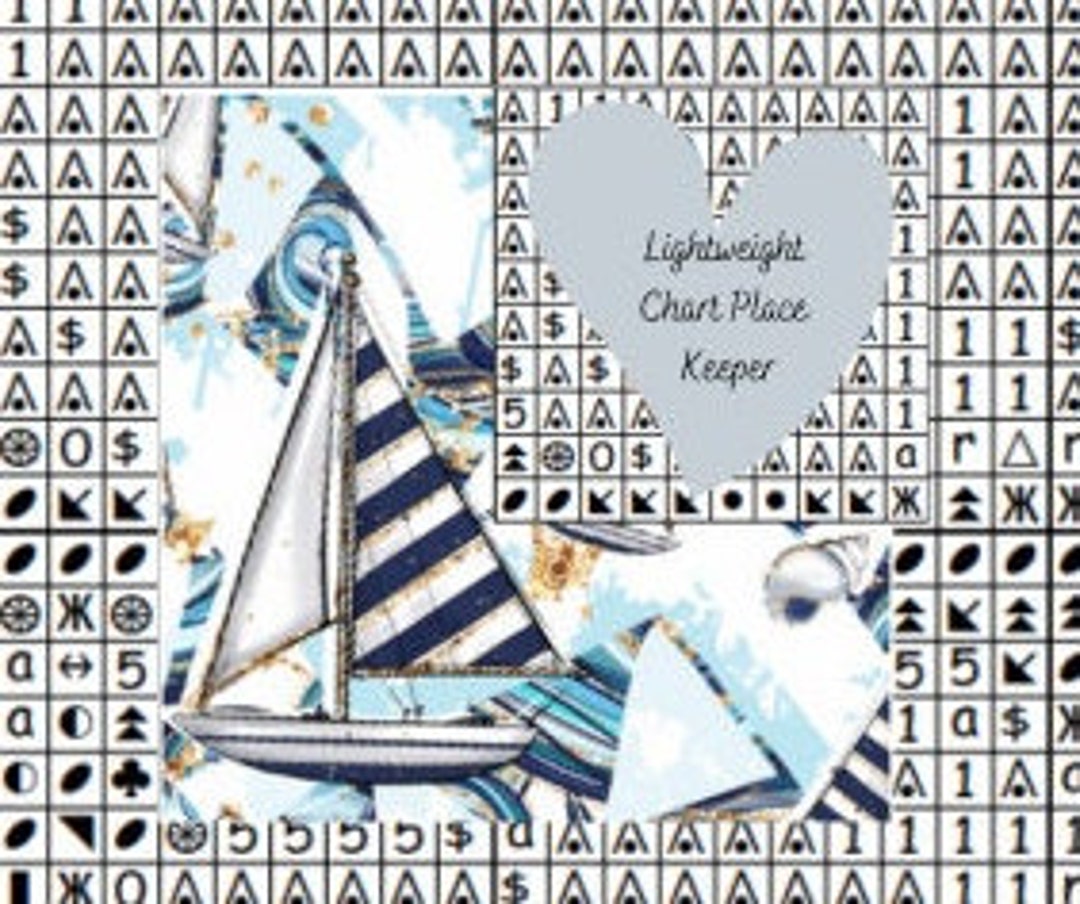 Sailboat Nautical Chart Place Keeper/ Pattern Helper/ Chart Marker for ...