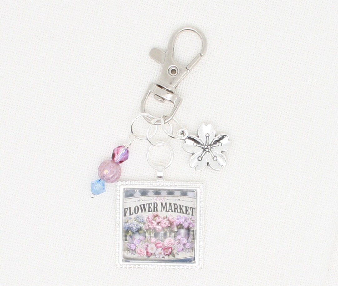 Flower Market Zipper Pull/ Mini Scissor Fob/ Key Ring Charm - Etsy