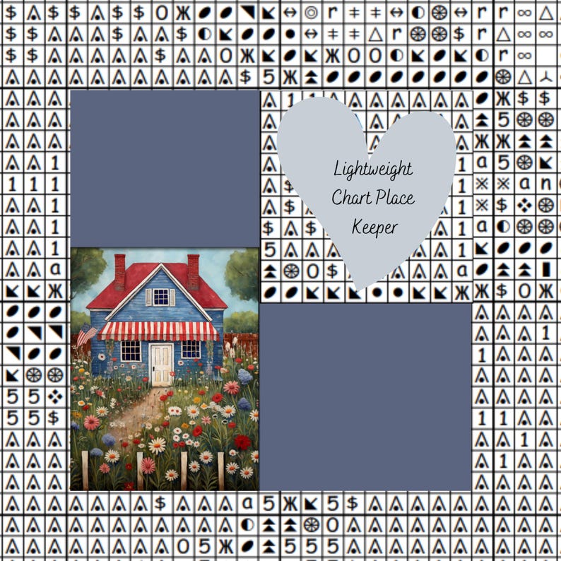 Summer House Chart Place Keeper/ Pattern Helper/ Chart Marker/ Pattern ...
