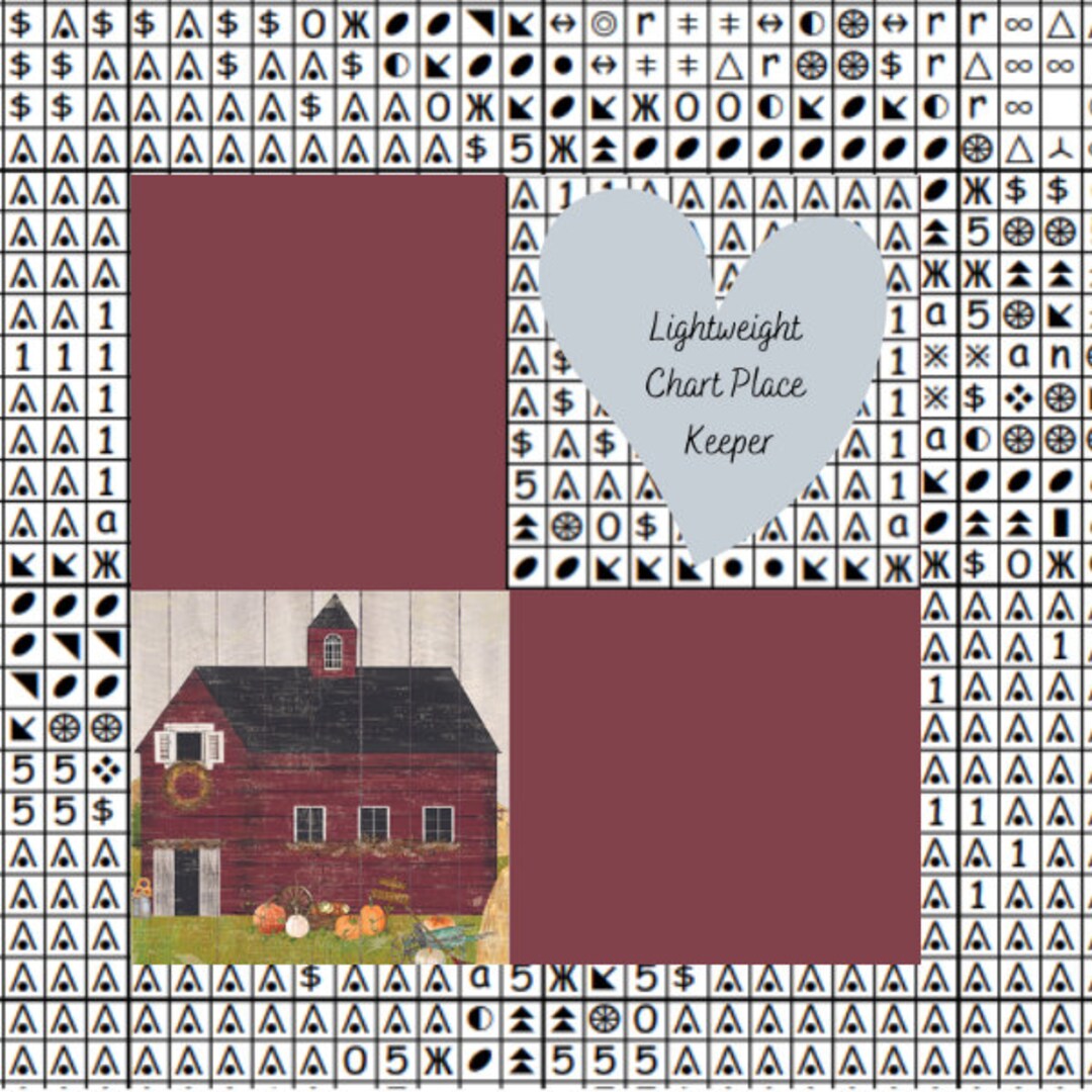 Red Barn Chart Place Keeper/ Pattern Helper/ Chart Marker/ Pattern ...