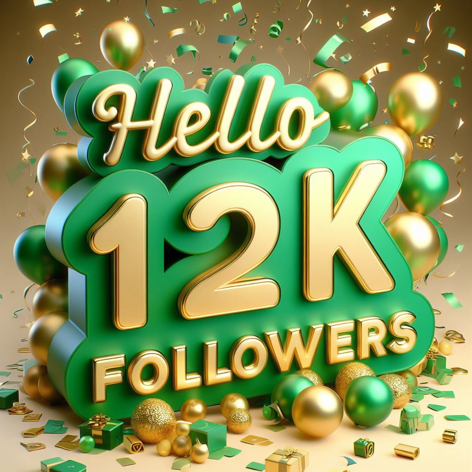 Celebratory 12K Followers Graphic Template for Content Creators - Etsy