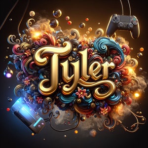 Artistic Custom Name 3D Artwork - Unique Personalized Typography Design ...