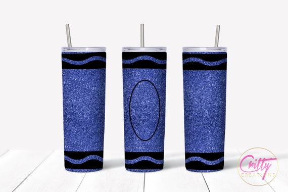 Blue Glitter Crayon Wrap 20oz PNG Digital Download | Etsy