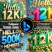 Celebratory 12K Followers Graphic Template for Content Creators - Etsy