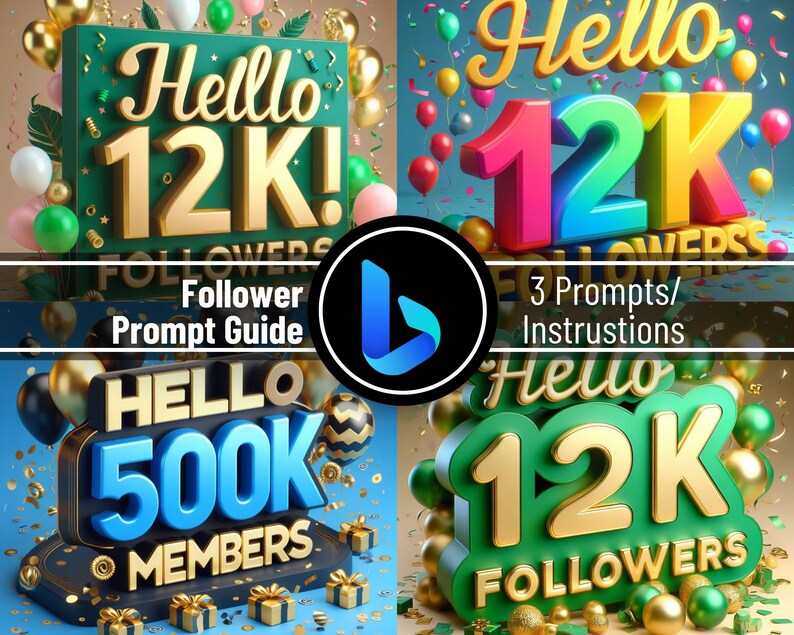 Celebratory 12K Followers Graphic Template for Content Creators - Etsy
