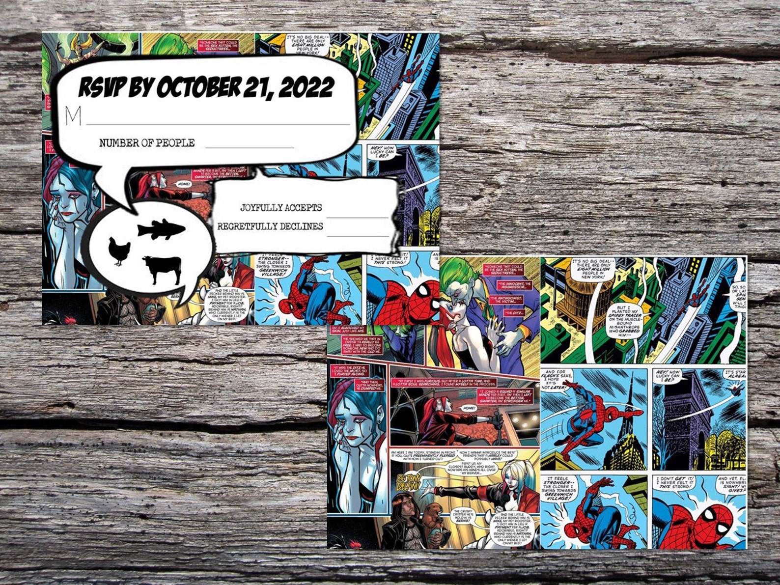 Wedding Invitation Comic Book Wedding Invitemarvel Comics - Etsy