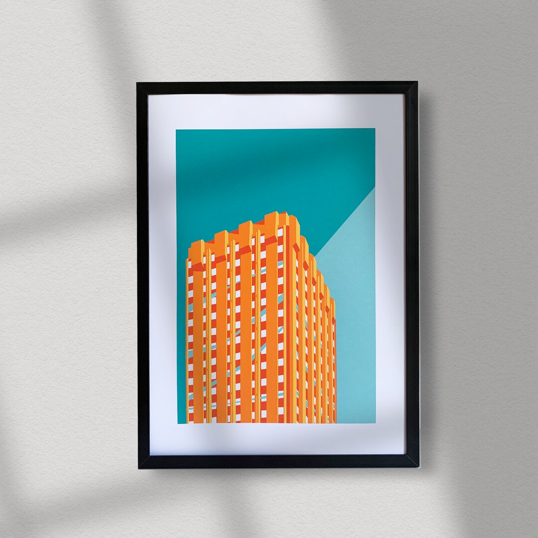 Castlemead Brutalist Tower Print - Bristol Illustration - Etsy
