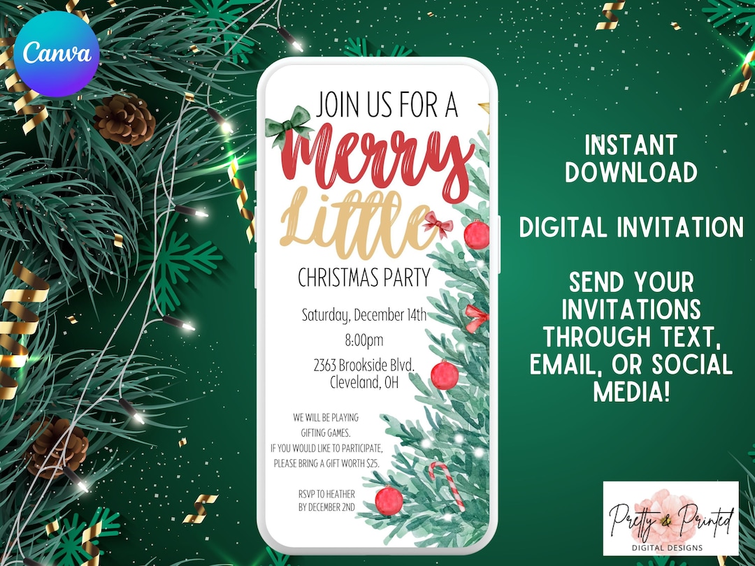 Editable Christmas Party Template - Etsy