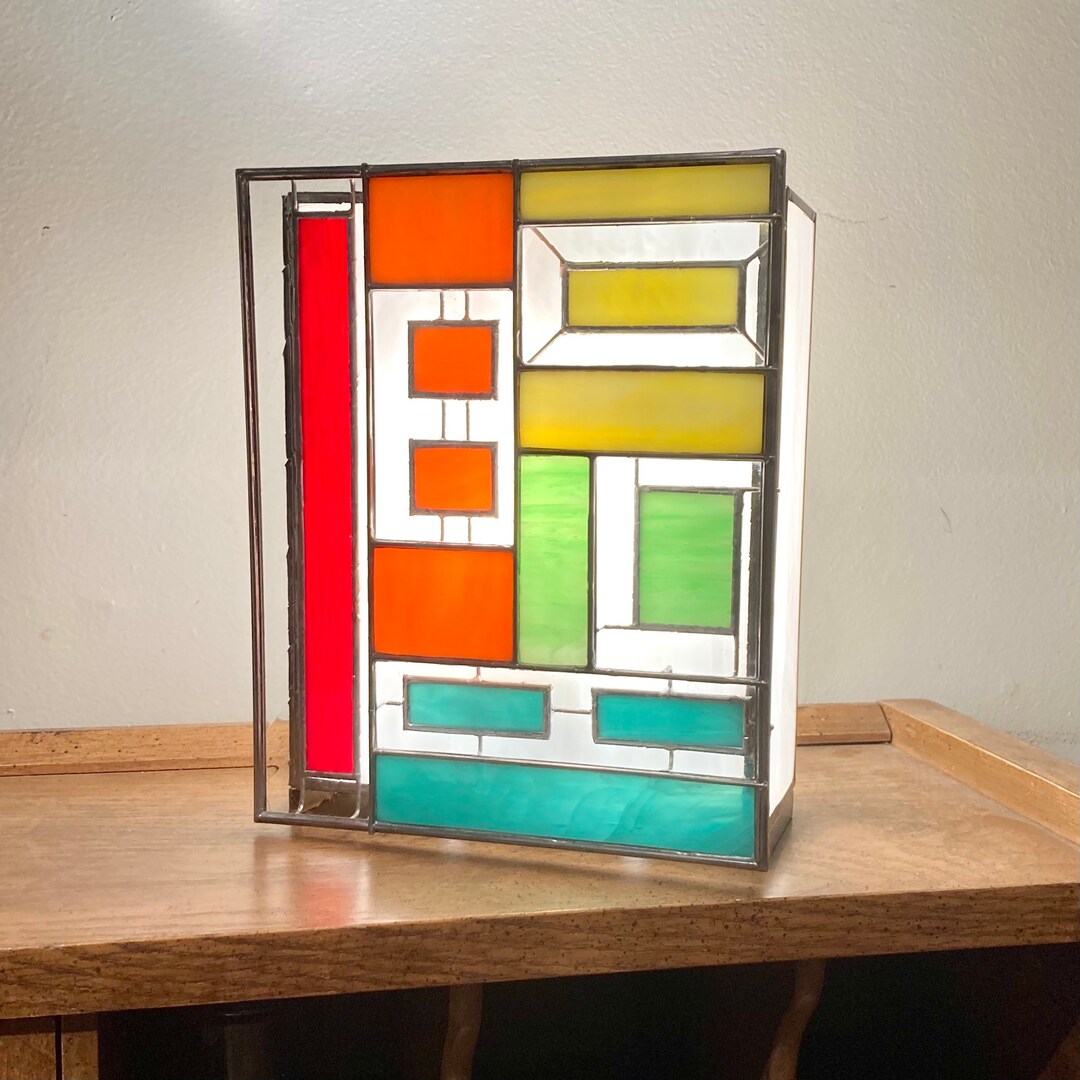 Rainbow Colored Table Lamp - Etsy